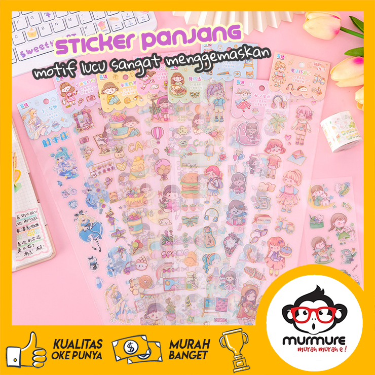 Jual MURMURE | STICKER PANJANG TRANSPARANT PET STIKER DIARY BUJO JURNAL ...