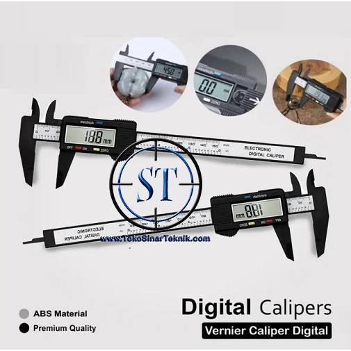 Jual Digital Caliper 0-150mm Jangka Sorong Sigmat Penggaris Digital Bahan Plastik Carbon Fiber ...