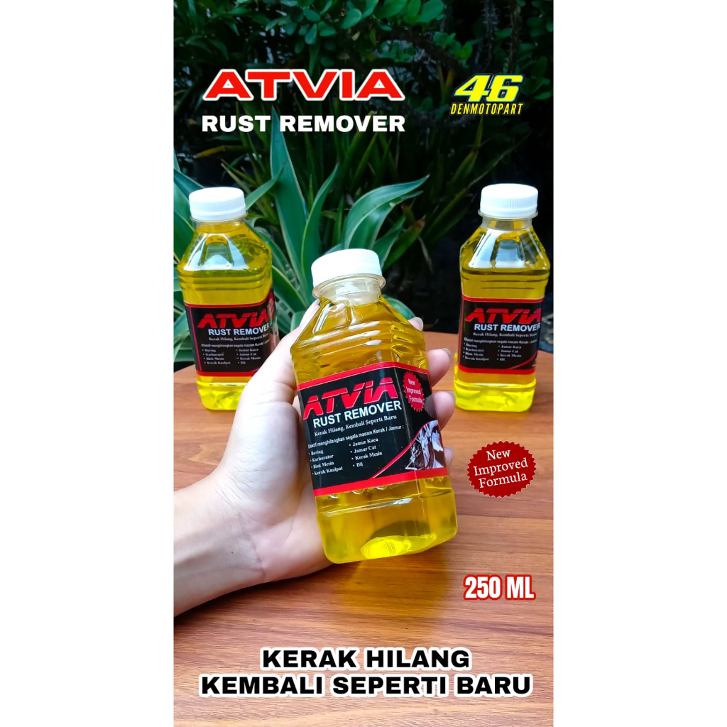 Jual RUST REMOVER [ ATVIA ] CAIRAN PEMBERSIH KARAT PENGHILANG KERAK JAMUR - 250 ML | Shopee ...