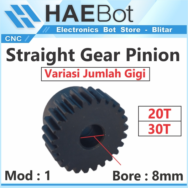 Jual [HAEBOT] Straight Rack Gear Pinion Rackgear 30T 20T 1M Bore 8mm CNC Lurus Router Plasma ...