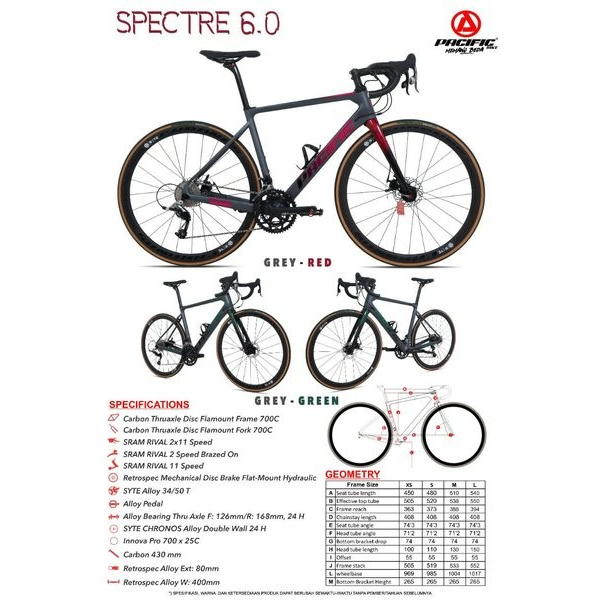 Jual Sepeda Balap Roadbike RB Pacific 700c spectre 6.0 | Shopee Indonesia