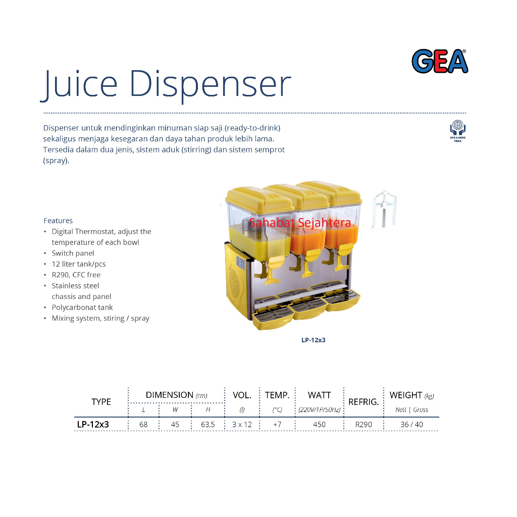 Jual GEA Juice Dispenser LP-12X3 Jus Dispenser | Shopee Indonesia