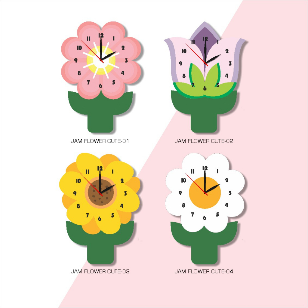Jual PSO Jam Dinding Flower Cute Dekorasi Pajangan Hiasan Dinding Ruang ...