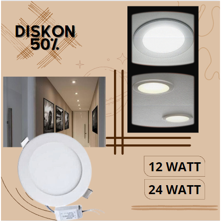 Jual LAMPU LED RATA/LAMPU DOWNLIGHT/LED PANEL 12W & 24W/LAMPU HIAS ...
