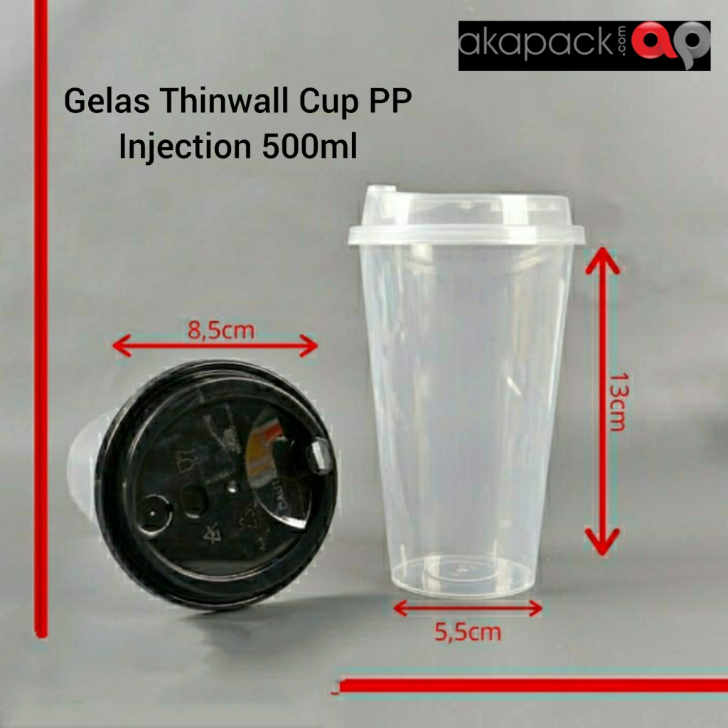 Jual (25pc) Gelas plastik / Cup Plastik PP injection 500ml | Shopee ...