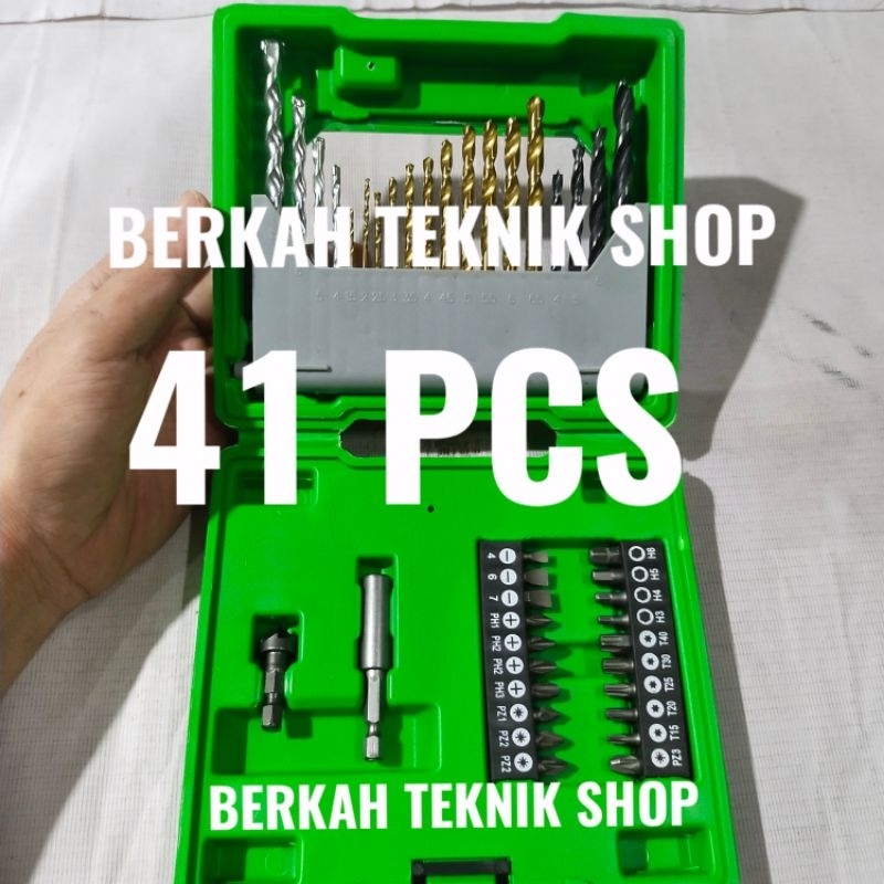 Jual TOOL KIT RYU 41 PCS MATA BOR SET + OBENG bor beton besi kayu ORI ...