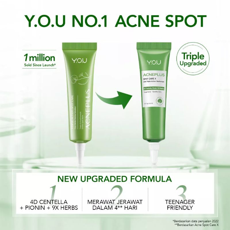 Jual YOU ( Y.O.U ) ACNE PLUS Triple Action Spot care 15gr | Shopee ...