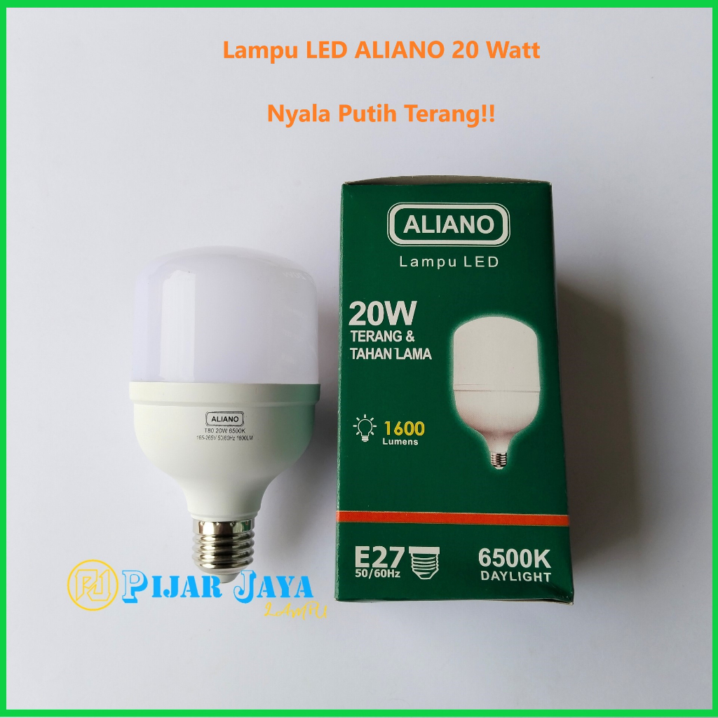 Jual Lampu LED Rumah ALIANO 20 watt Bohlam LED 20W Cahaya Putih Terang | Shopee Indonesia