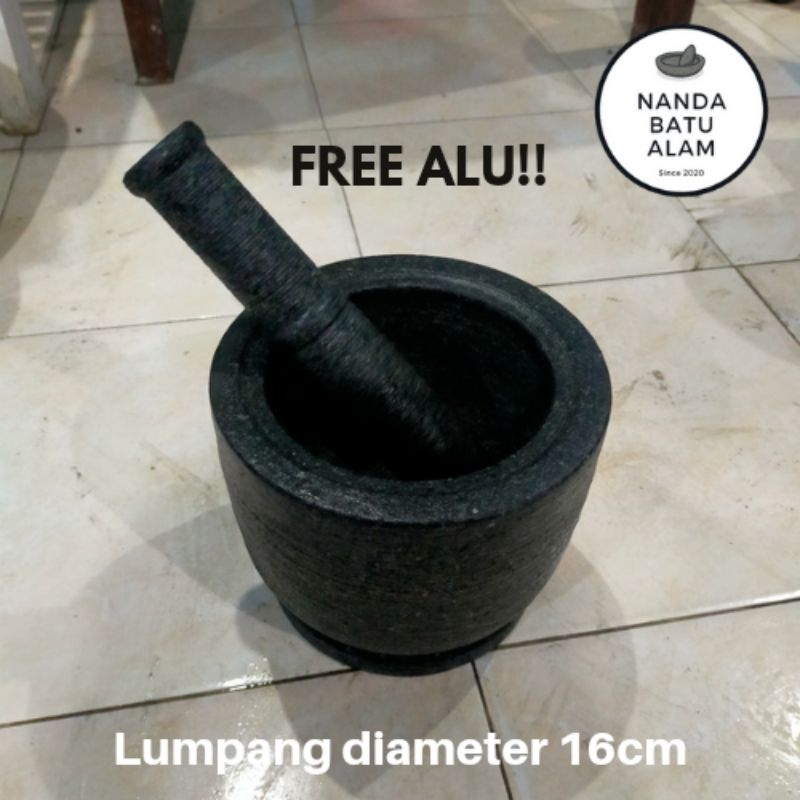 Jual LUMPANG BATU ASLI 16CM / FREE ALU BATU / TUMBUKAN BATU | Shopee ...
