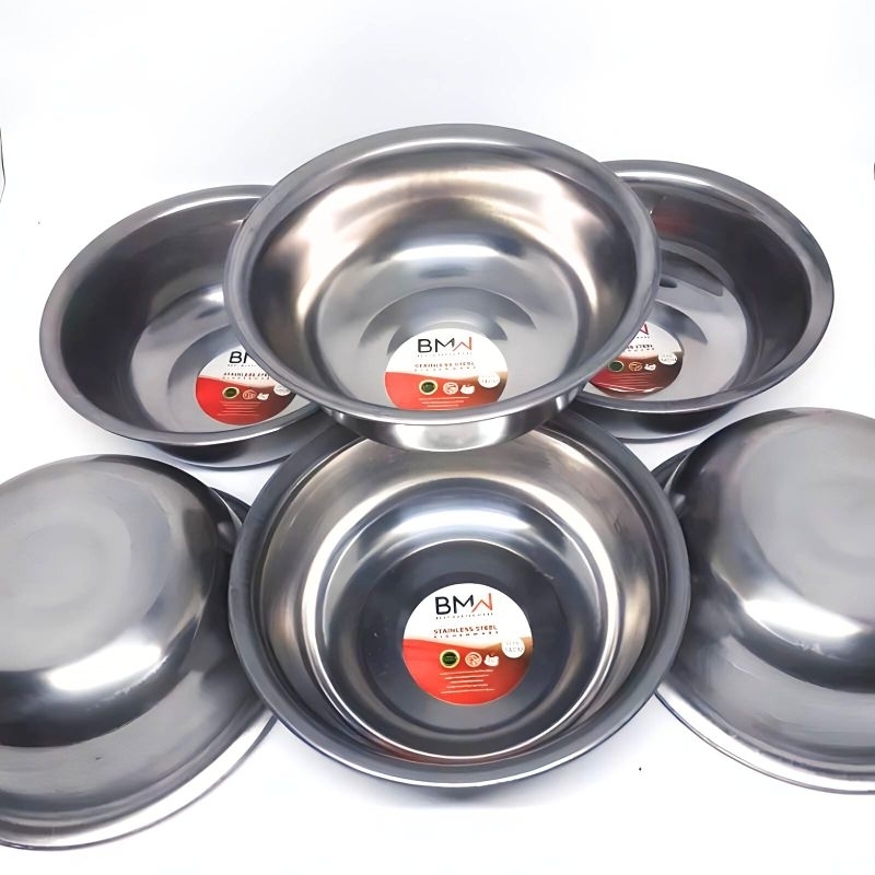Jual 6 pcs Mangkok Stainless serbaguna ukuran 14 / Mangkuk Stainless ...