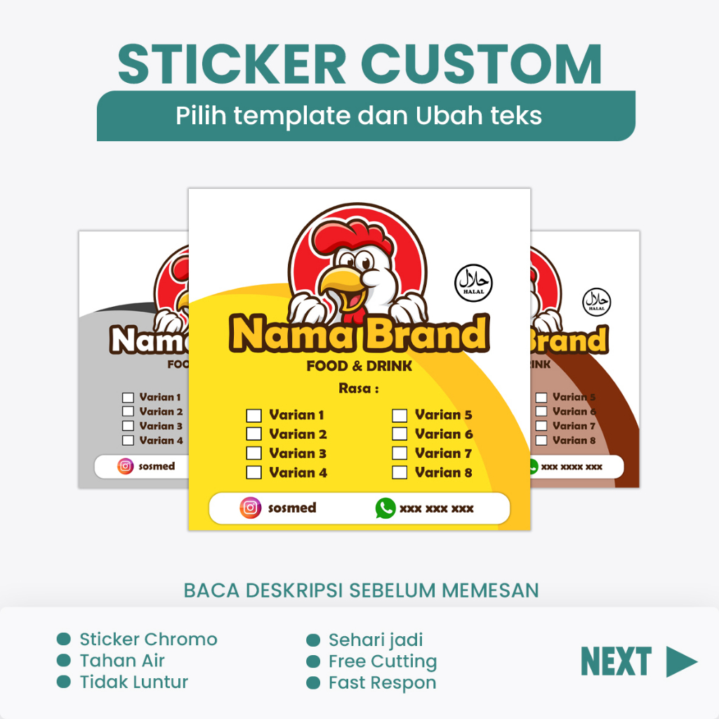Jual Cetak Sticker Lebel Makanan Stiker catering stiker chromo | logo ...