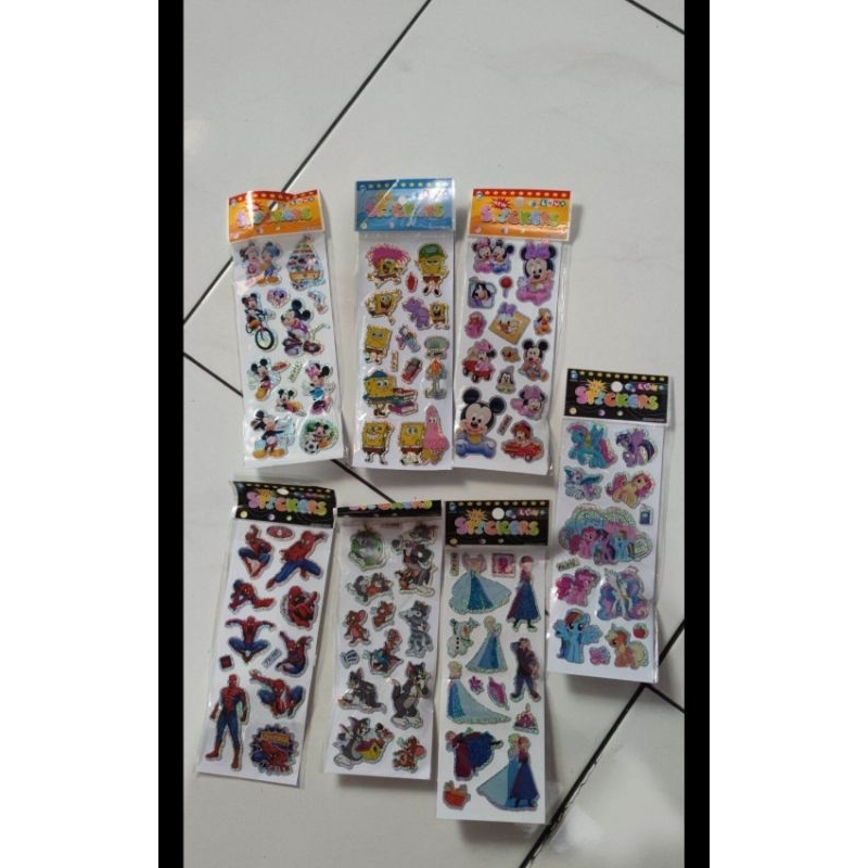 Jual stiker anak 3D timbul karakter / sticker timbul hologram / sticker ...