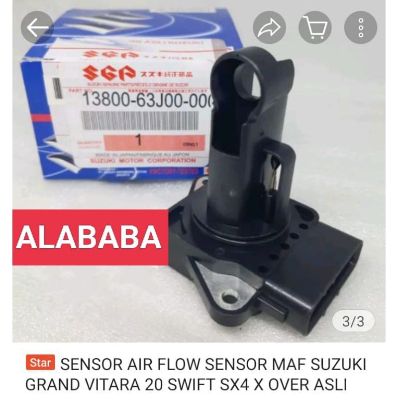 Jual SENSOR AIRFLOW/AIR FLOW MAP MAF GRAND GRAN VITARA SWIFT SX OVER ...