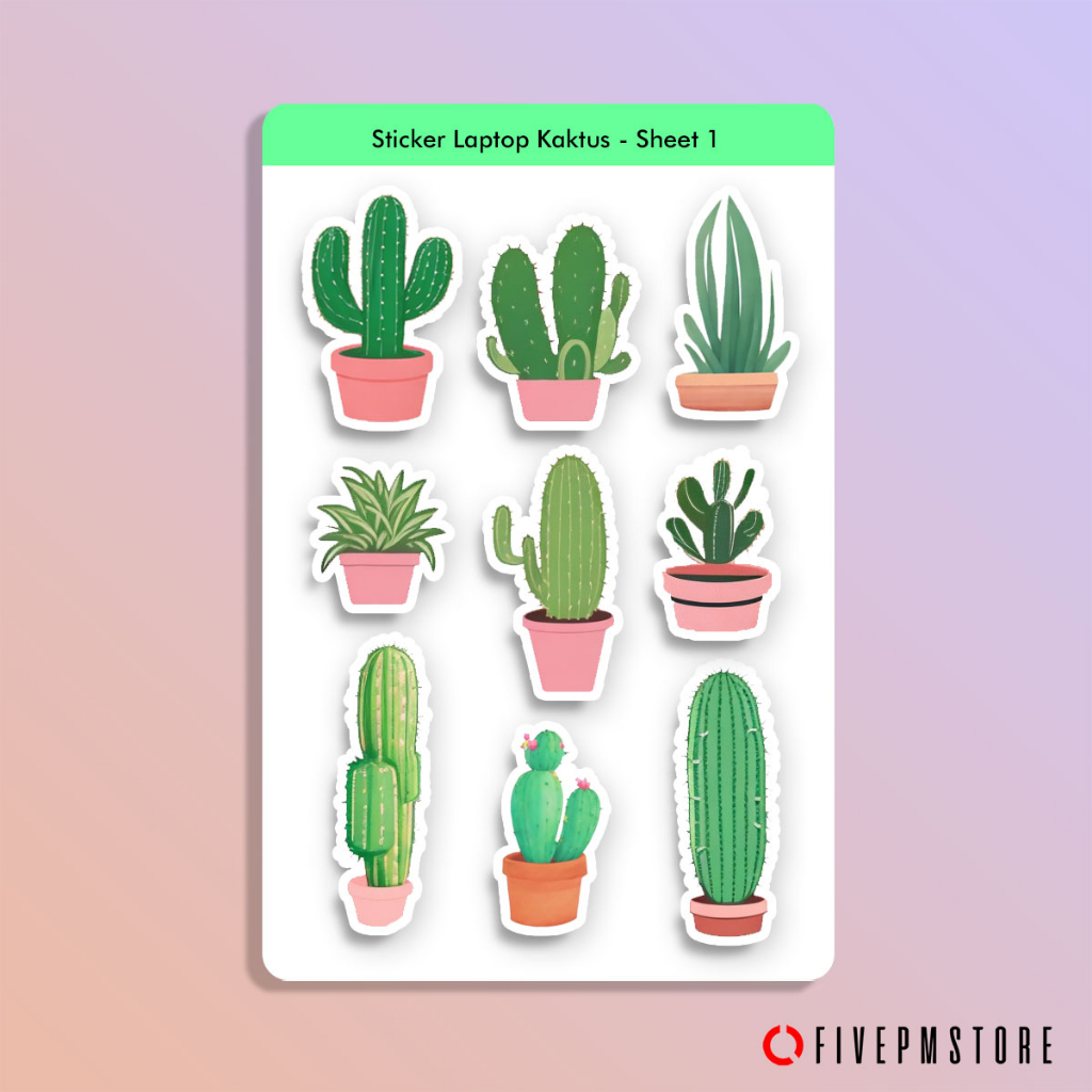 Jual Sticker Kaktus Estetik - Stiker Kaktus Aesthetic isi 1-2 sheets ...