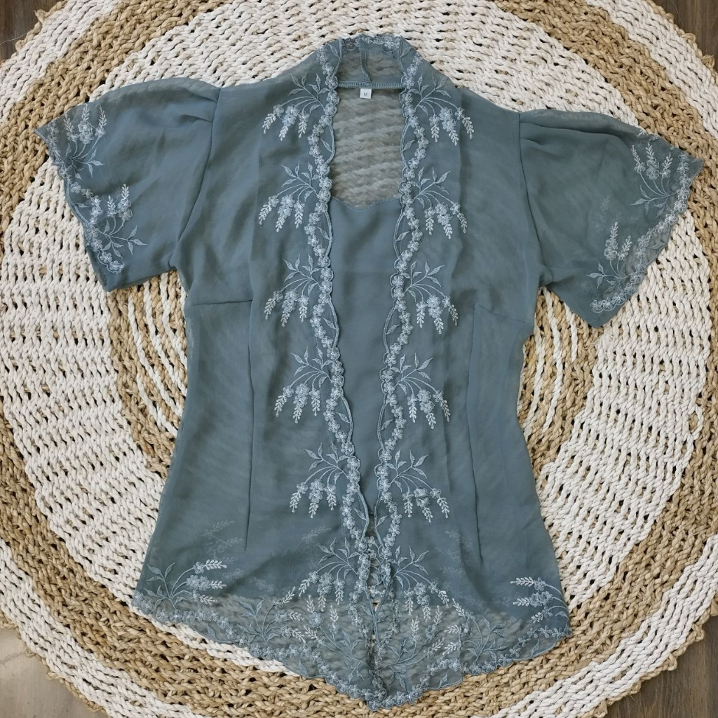 Jual SudanBali (HANYA KEBAYA) Baju Kebaya Jadi Sifon Bordir Padi Tangan ...