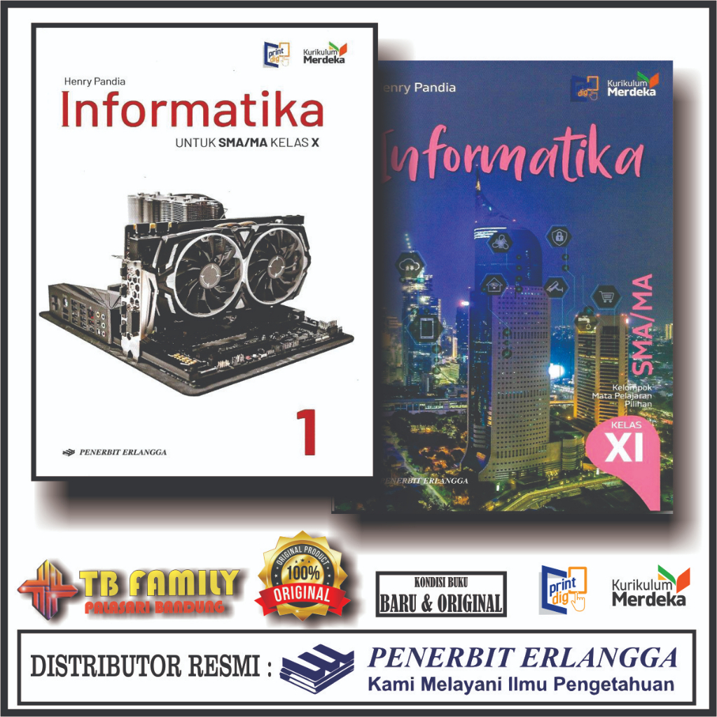Jual INFORMATIKA Henry pandia SMA Kelas 10 11 KURMER Erlangga Kurikulum Merdeka BARU DAN ...
