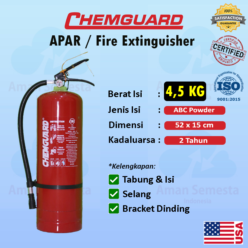 Jual APAR 4,5 KG ABC Powder CHEMGUARD - Alat Pemadam Api (APAR) / Fire ...