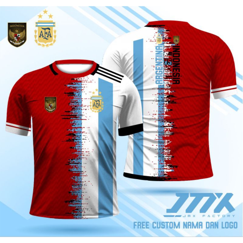Jual jersey argentina kaos indonesia vs argentina baju fans argentina ...