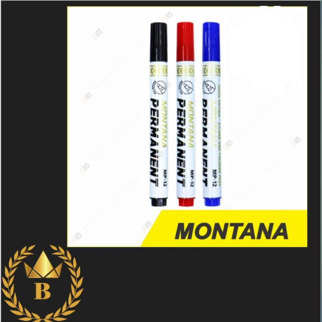 Jual spidol permanen montana warna biru bisa di isi ulang | Shopee ...