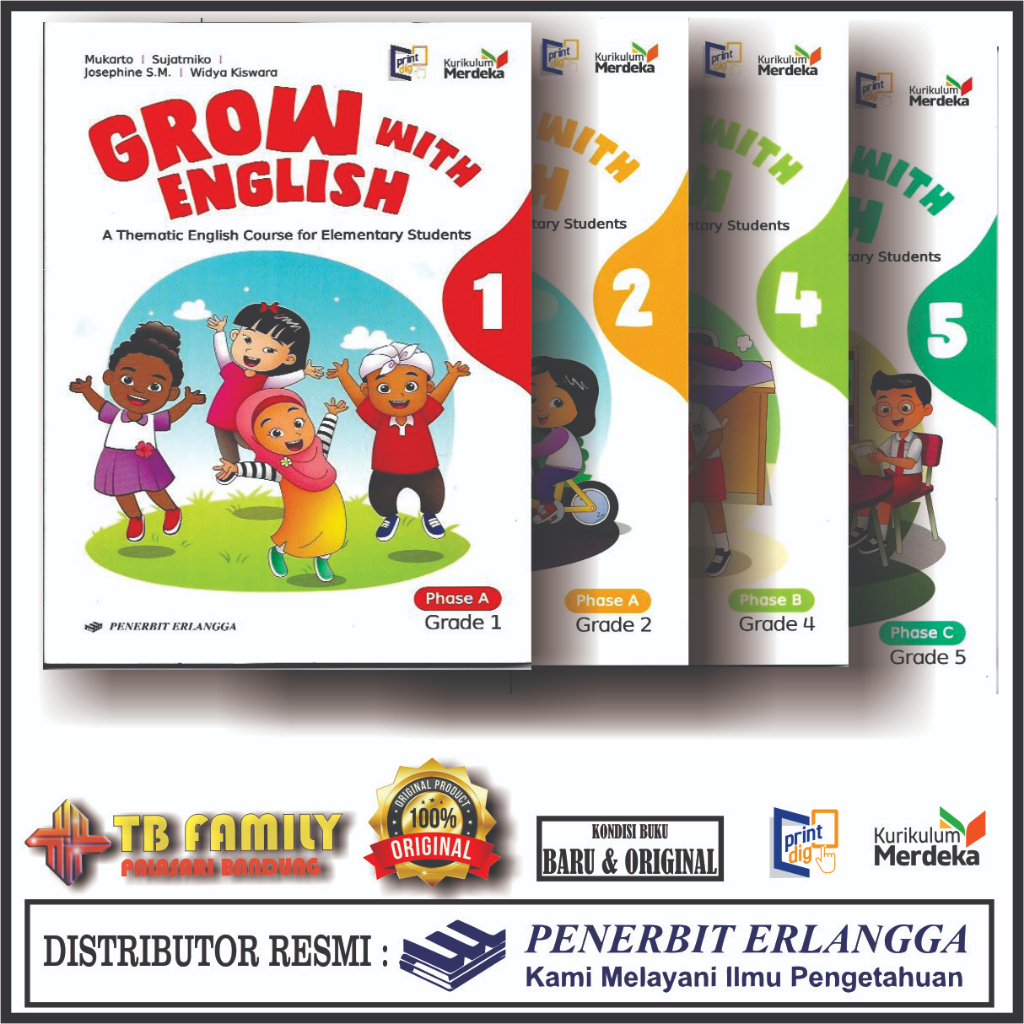 Jual Bahasa Inggris GROW WITH ENGLISH SD KELAS 1 2 3 4 5 6 KURMER Kurikulum Merdeka Penerbit ...