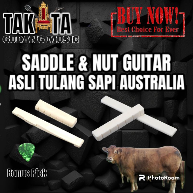 Jual Sepasang Saddle Nut Akustik Tulang Sapi Australia Asli Gitar ...
