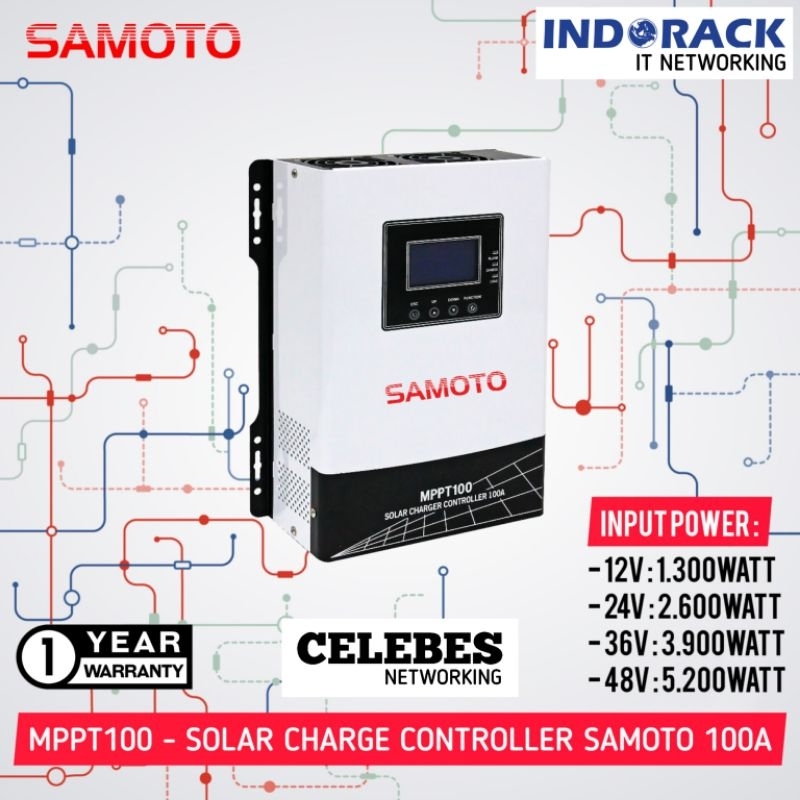 Jual MPPT100 SAMOTO Solar Charge Controller 100A 12V / 24V / 36V / 48V ...