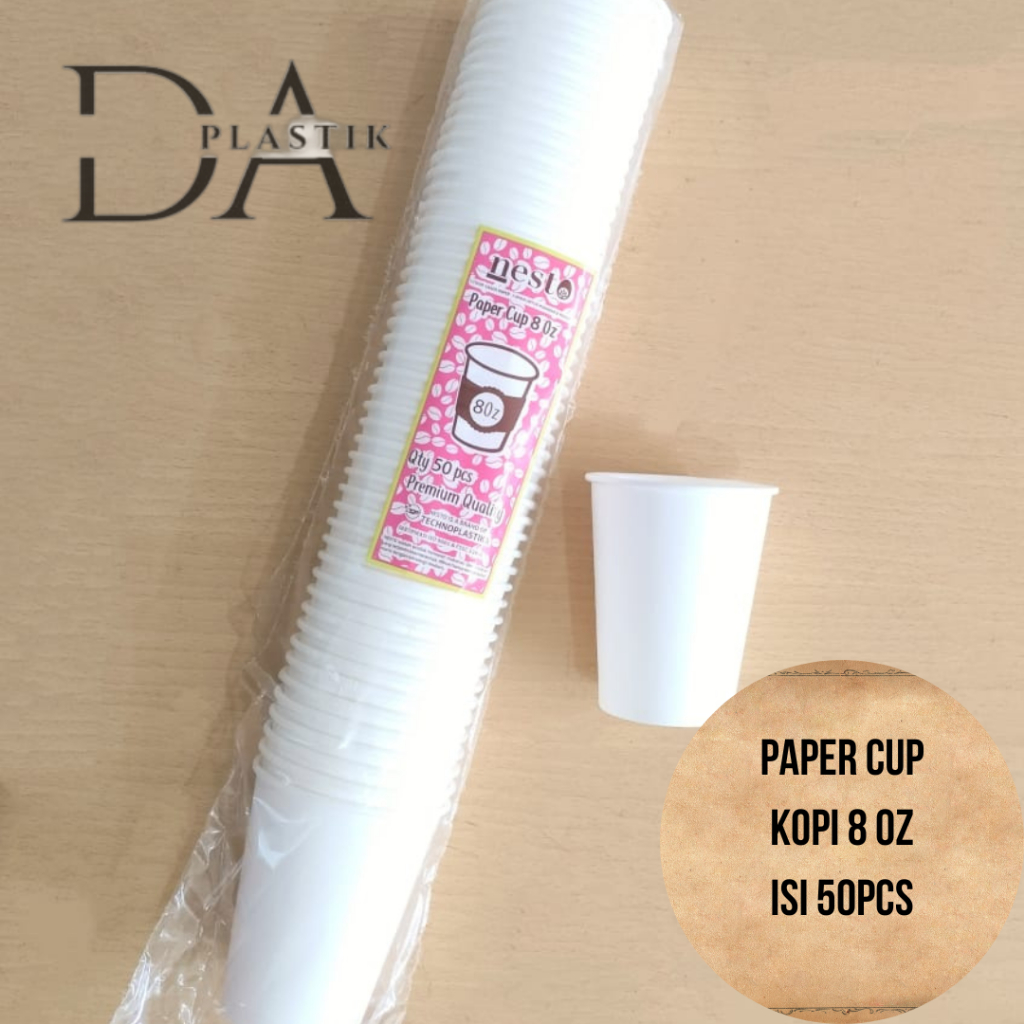 Jual PAPER CUP KOPI POLOS 8 OZ ISI 50PCS/GELAS KOPI POLOS | Shopee Indonesia