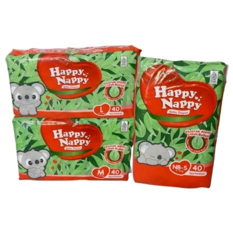 Jual Happy Nappy standart Perekat S40 // M40 Kemasan Baru | Shopee ...