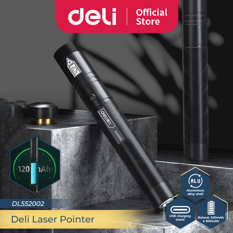 Jual Deli Laser Pointer Senter Laser 3B Sinar Hijau Rechargeable ...