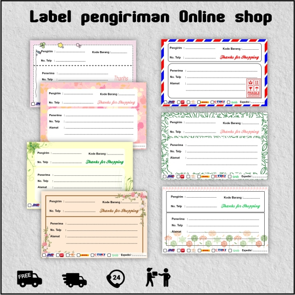 Jual (isi 100 lembar), Label pengiriman online shop/ label pengiriman ...