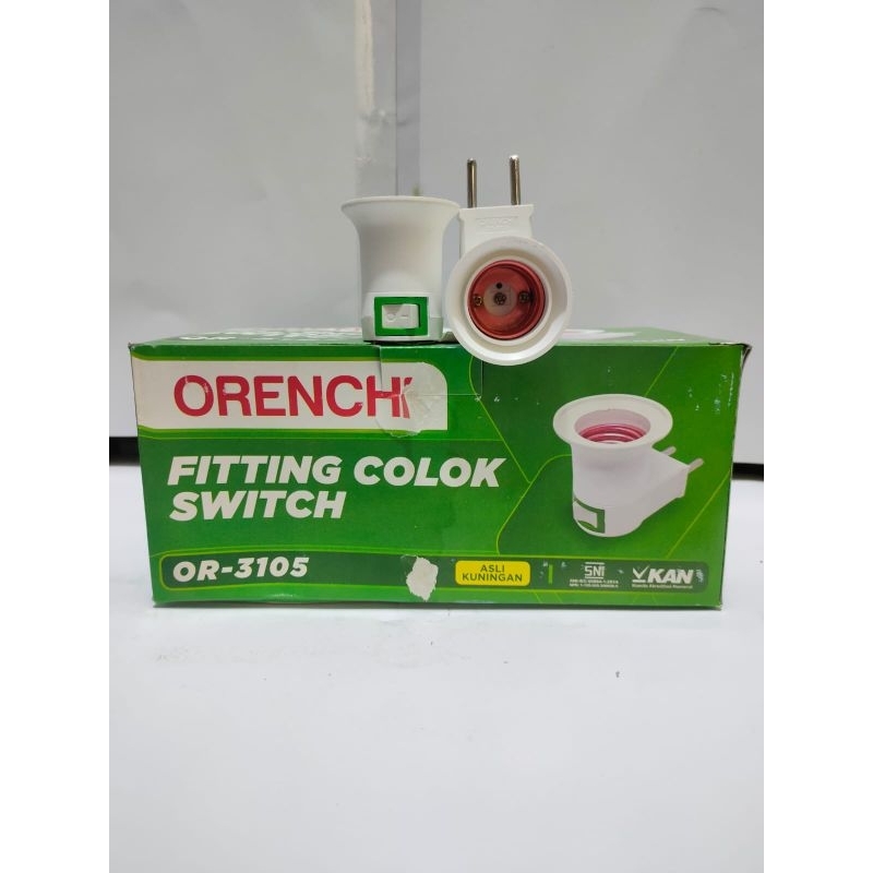 Jual Fitting Colok Switch E27 Putih / Colokan Lampu Switch On Off ...