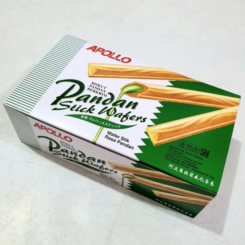 Jual Apollo Pandan Stick Wafers 24 pcs | Shopee Indonesia