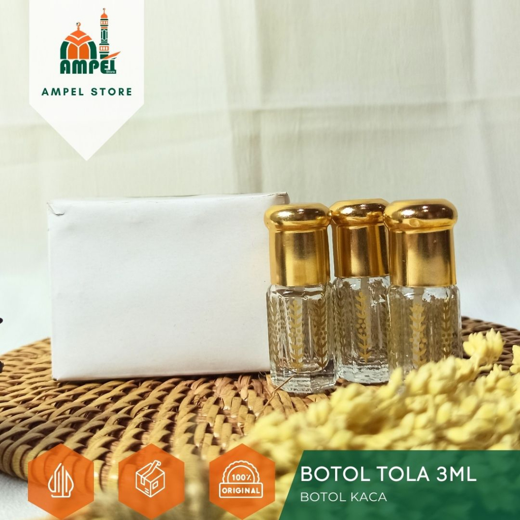Jual Botol Tola Kosong Motif Bunga Padi Isi 3ml Cocok Parfum | Shopee ...