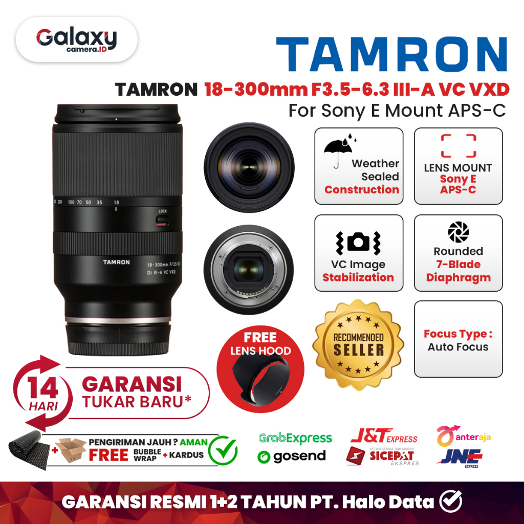 Jual Lensa Tamron 18-300mm F3.5-6.3 DI III A VC VXD Sony E APS-C Resmi | Shopee Indonesia