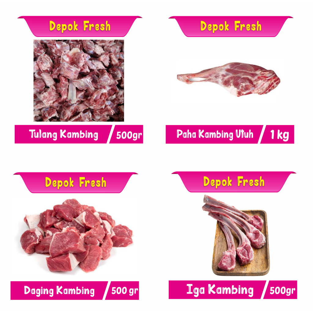 Jual Daging Kambing Segar / Tulang Kambing / Paha / Iga Kambing ...