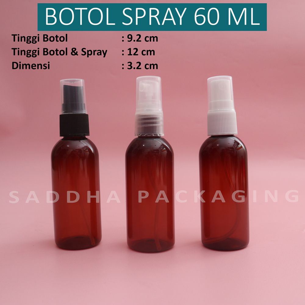 Jual Botol Spray 60 ml Amber / Botol PET Amber / Botol Parfum / Botol ...