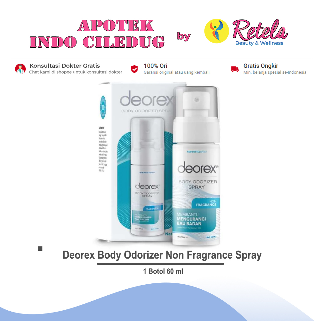 Jual DEOREX BODY ODORIZER SPRAY 60ML (N)/ DEODORANT | Shopee Indonesia