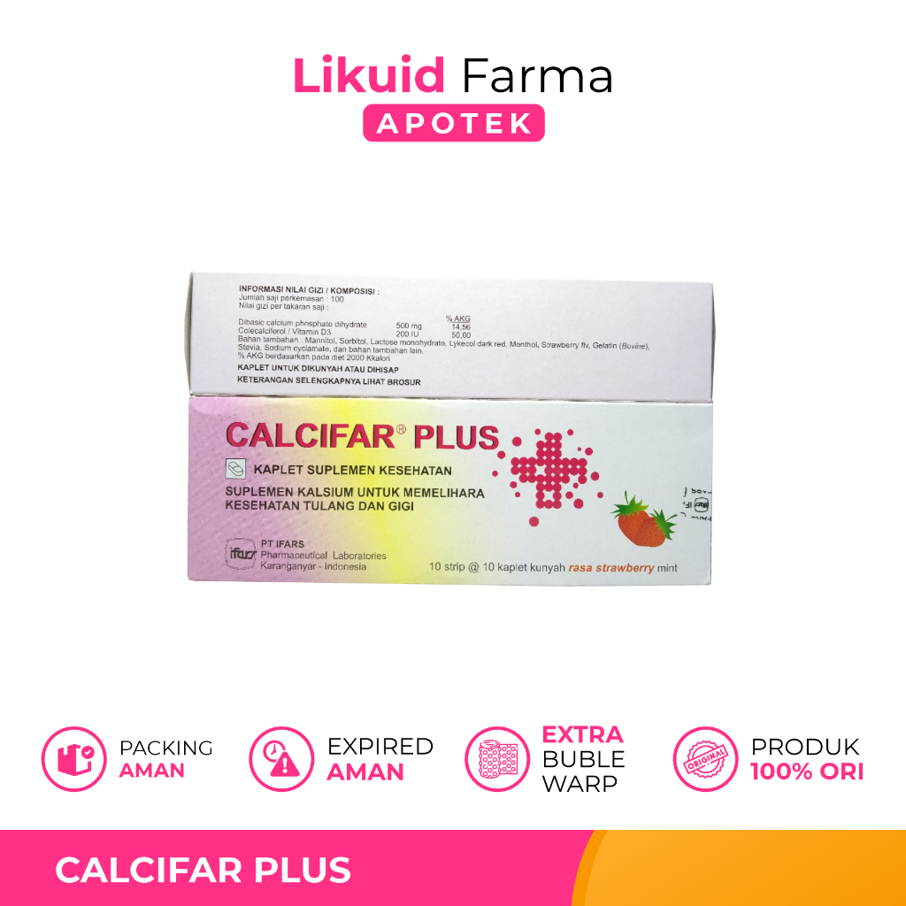 Jual Calcifar Plus Tablet (per Strip) Nutrisi Kesehatan tulang dan gigi ...