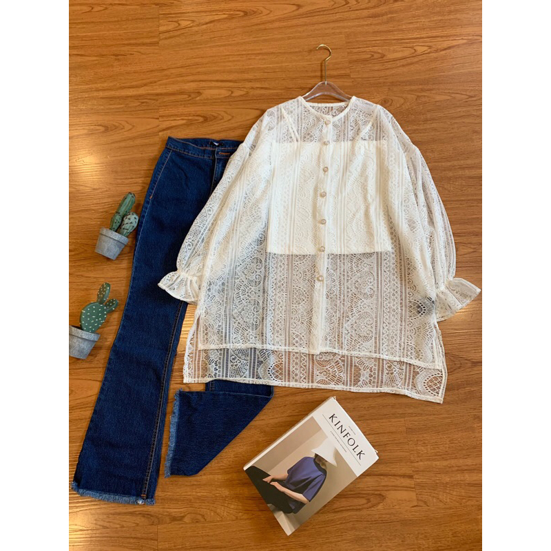 Jual Zola Outer Cardigan | Outer Putih Brukat Lembut premium | Outer ...