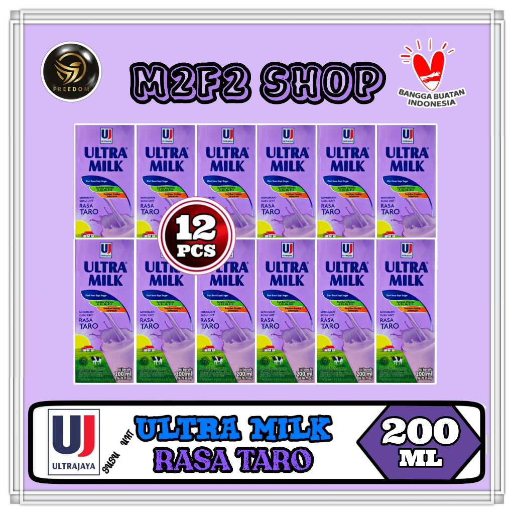 Jual Susu Ultra Milk Rasa Taro Kotak UHT - 200 ml (Kemasan 12 Pcs ...