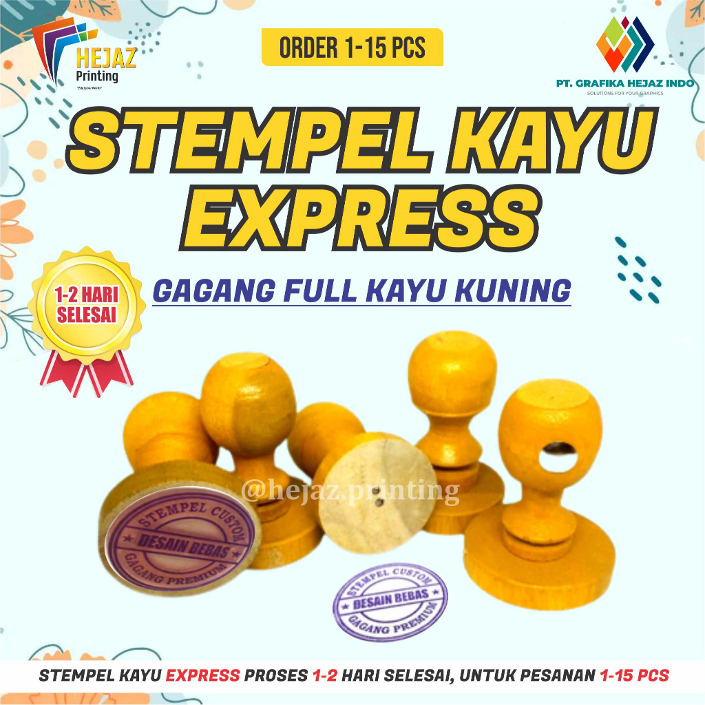 Jual Stempel Kayu/Biasa/Manual Express 1-2 hari jadi Desain Suka Suka ...