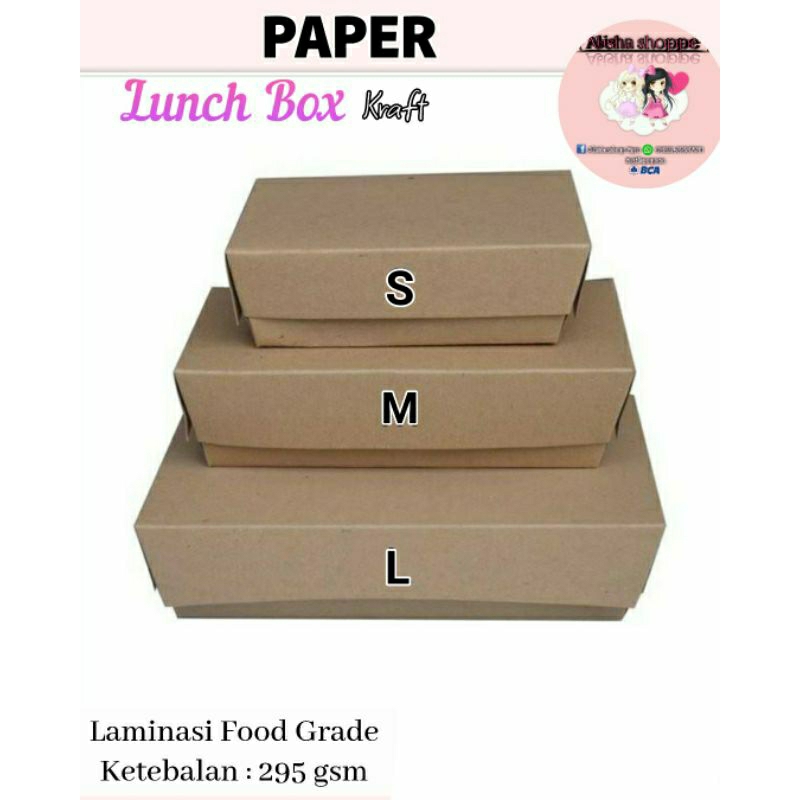 Jual Paper Lunch Box S . Paper Lunch Box Laminasi Foodgrade harga Ecer ...