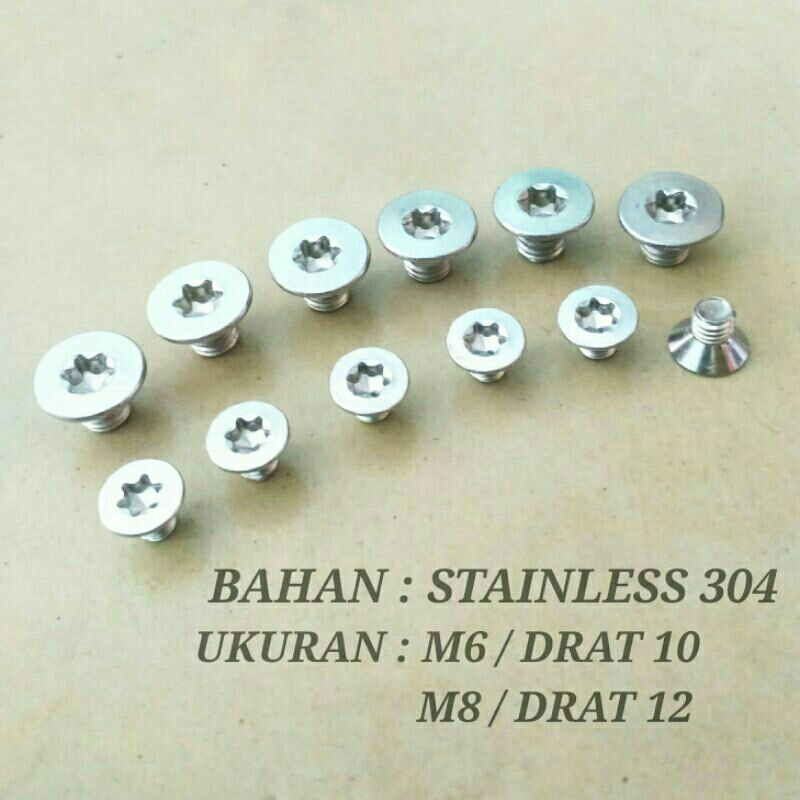 Jual Baut adaptor disc galfer Stainless 304 M6 M8 | Shopee Indonesia