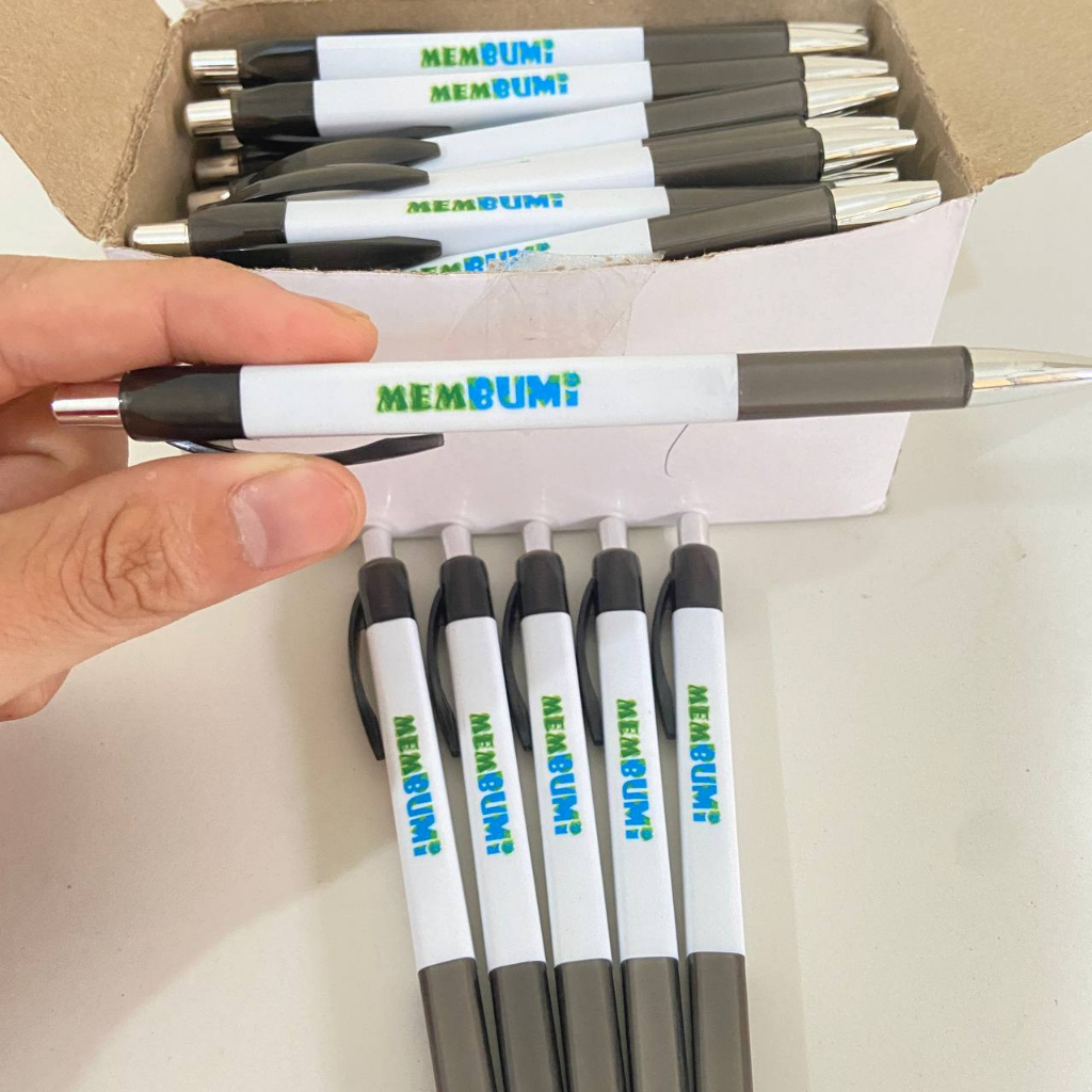 Jual Pena Kotak Custom 50 / Pen Logo Promosi / Pulpen Kampanye / Bolpen ...