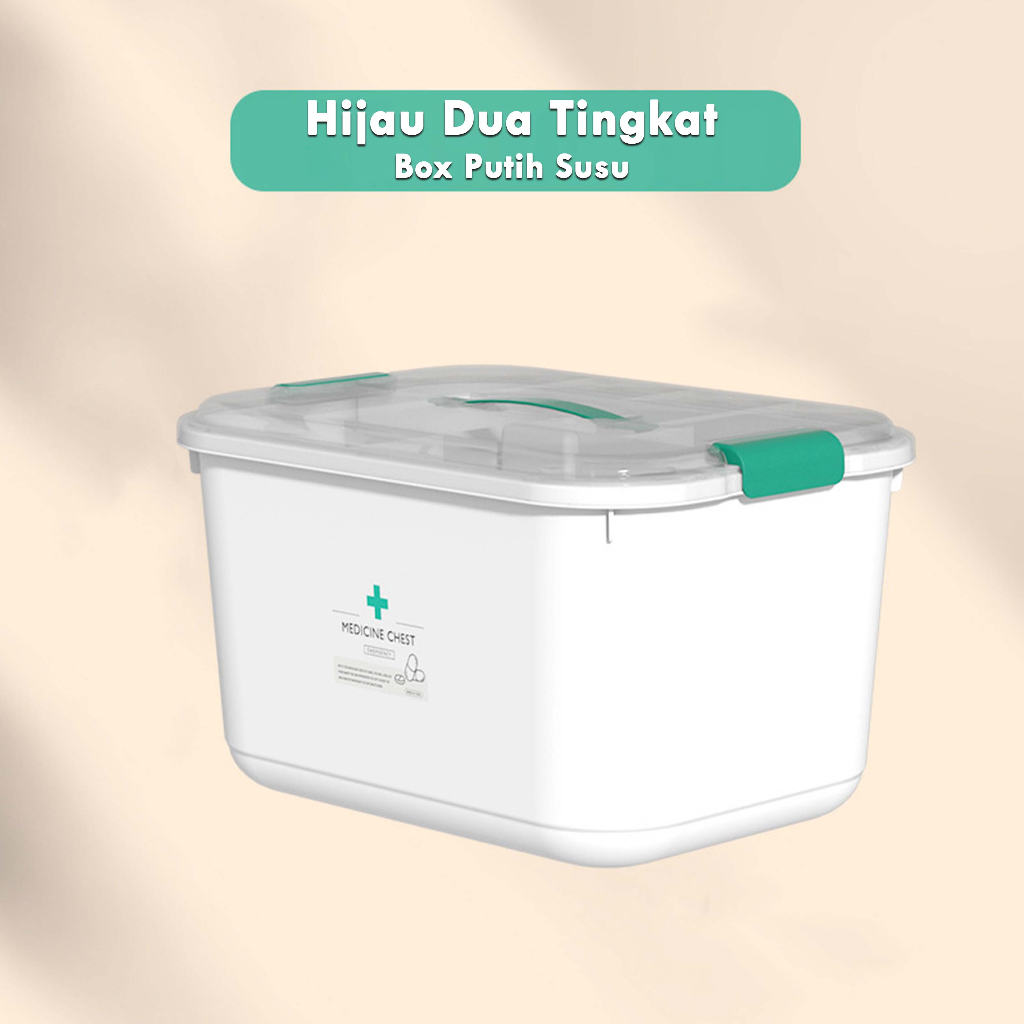 Jual Medicine Box Organizer White First Aid Box / Kotak Obat P3K Putih ...