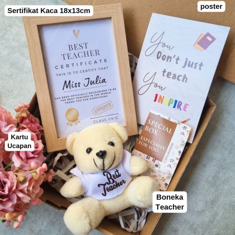 Jual Kado Guru / Hampers Guru / Sertifikat Custom Teacher Gift | Shopee ...