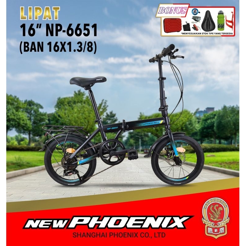 Jual SEPEDA LIPAT 16 NEW PHOENIX NP-6651 | Shopee Indonesia