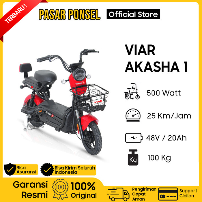 Jual VIAR AKASHA 1 SEPEDA MOTOR LISTRIK GARANSI RESMI TERMURAH | Shopee ...