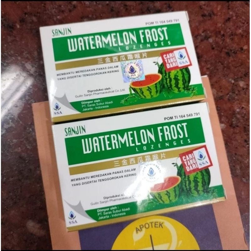 Jual Sanjin Watermelon Frost Lozenges 1 Box 12 Tablet / Permen Pelega ...
