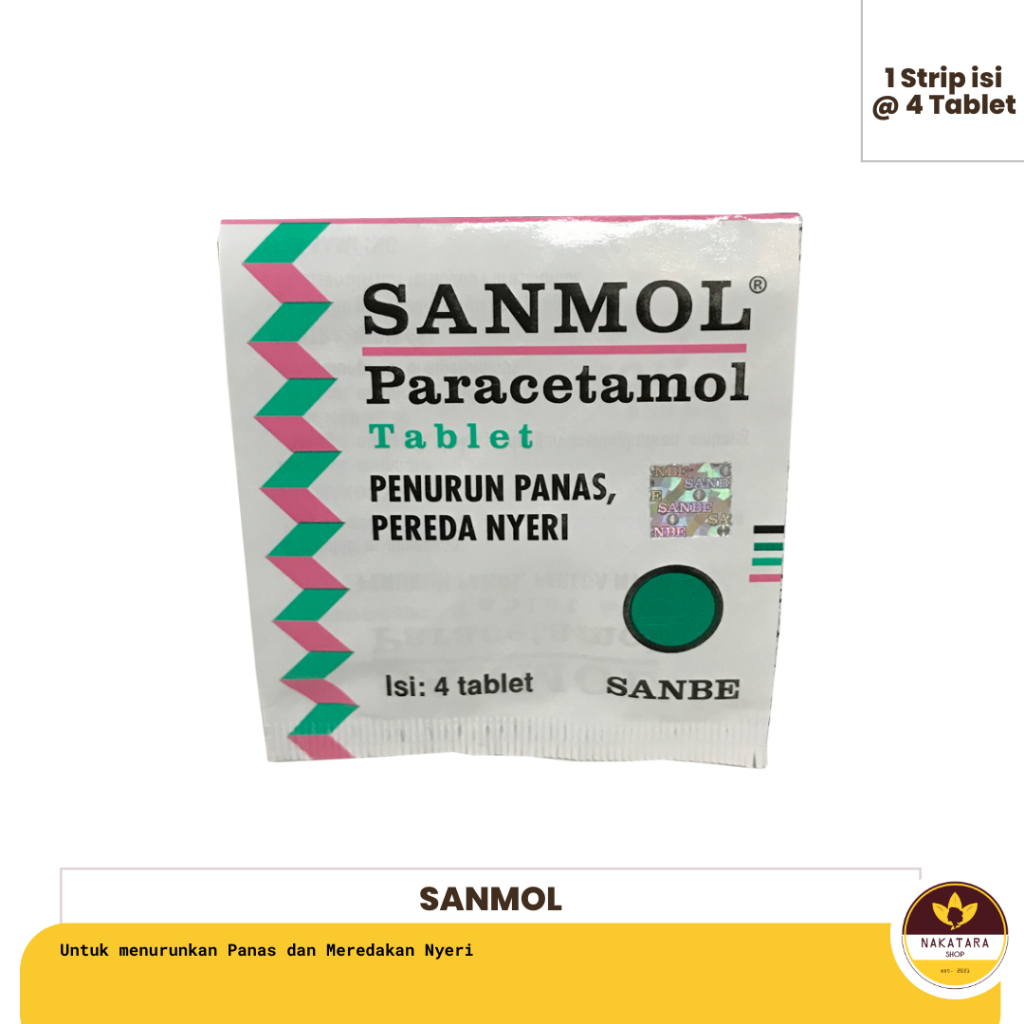 Jual SANMOL PARACETAMOL ISI 4 TABLET (PENURUN PANAS DAN PEREDA NYERI ...